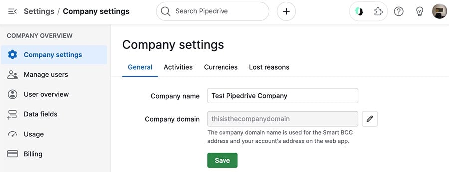 Pipedrive Settings - Knowledge Base | Pipedrive